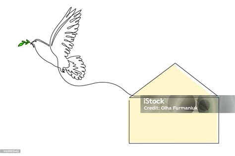 비둘기는 봉투 한 라인 아트 연속 윤곽에서 편지 메시지를 전달합니다 올리브 가지로 손으로 그린 평화 비둘기 낙서 새 대응 개념 편집 가능한 획 피전 비둘기에 대한 스톡 벡터
