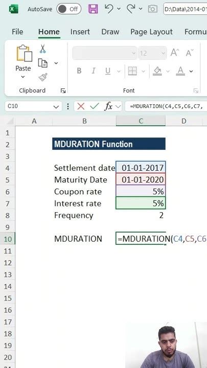 Day 244 Mduration Formula Ms Excel 365 365 Formulas Youtube