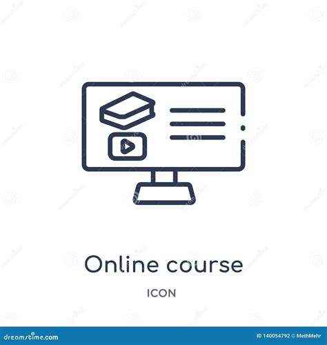 Linear Online Course Icon From Elearning And Education Outline Collection Thin Line Online