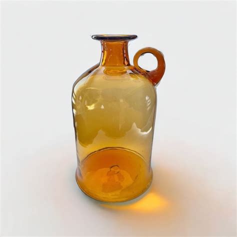 16” John Nickerson Blenko Amber Glass Moonshine Jug Hand Blown Etsy