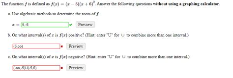 solved the function f is defined as f x x−5 x 6 2 answer