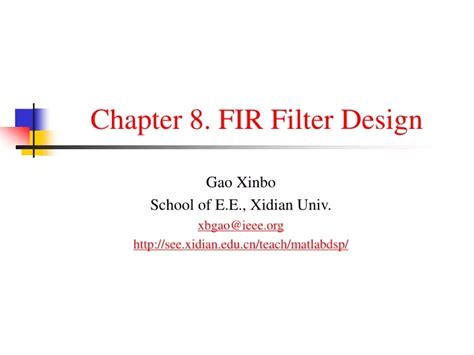 Ppt Chapter 8 Fir Filter Design Powerpoint Presentation Free