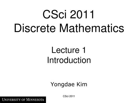 ppt csci 2011 discrete mathematics lecture 1 introduction powerpoint