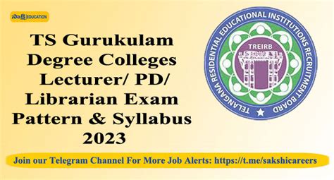 Ts Gurukulam Degree Colleges Lecturer Pd Librarian Exam Pattern