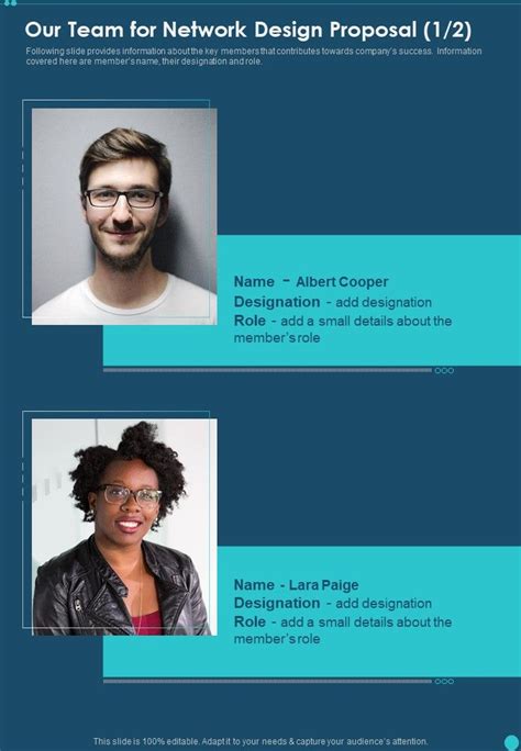 Our Team For Network Design Proposal One Pager Sample Example Document Presentation Graphics