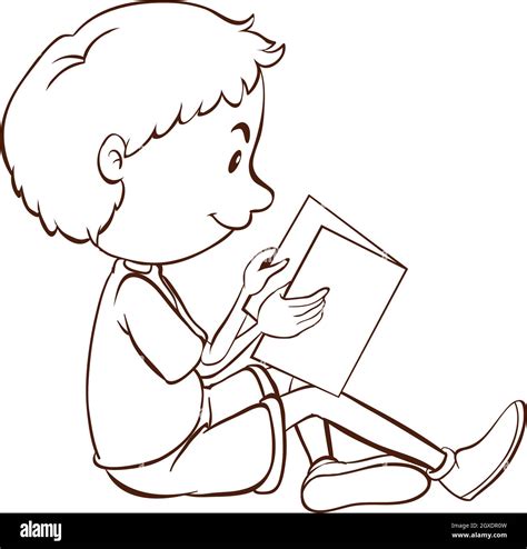 A Plain Sketch Of A Babe Studying Stock Vector Image Art Alamy