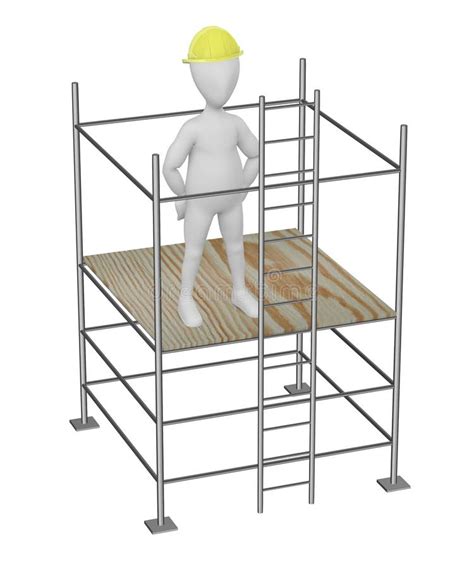 Cartoon Character On Scaffolding Not Working Stock Illustration Illustration Of Character