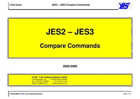 Ycos Jes2 Jes3 Compare Commands Ycos Gmbh