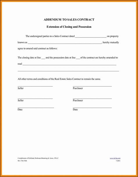 Contract Addendum Template Sample Template 1 Resume Examples