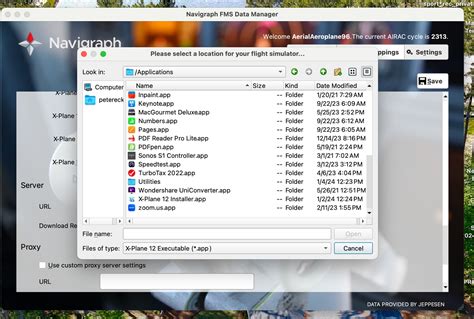 connecting fms data to x plane 12 fms data manager navigraph