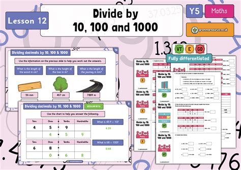 Year 5 Decimals Part 2 Divide By 10 100 And 1000 Lesson 12 Grammarsaurus