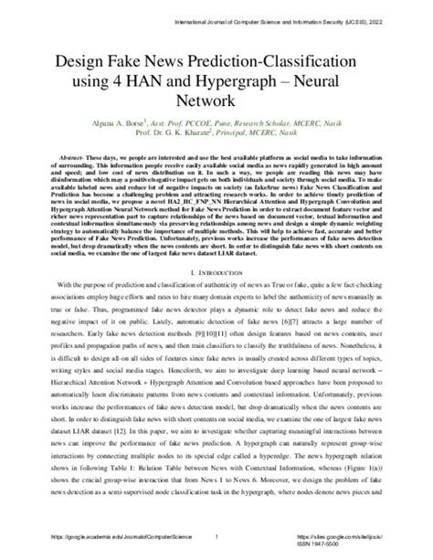 Pdf Design Fake News Prediction Classification Using 4 Han And Hypergraph Neural Network