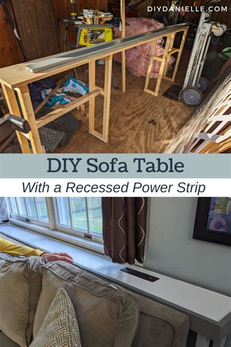 DIY Sofa Table With Easy To Reach Outlets DIY Danielle