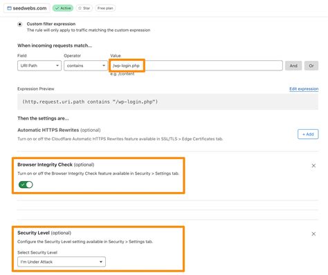 การตั้งค่า Cloudflare สำหรับ Wordpress Seed Webs Docs