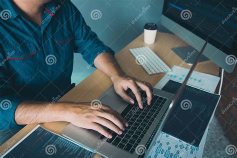 Asian Man Working Code Program Developer Computer Web Development