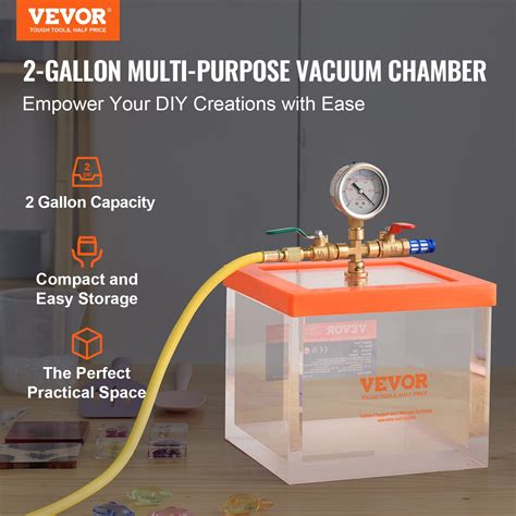 Vevor 2 Gallon Vacuum Chamber Upgraded Multipurpose Acrylic Vacuum