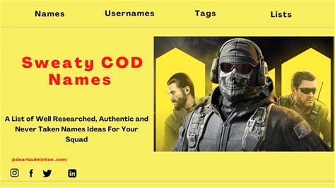 Sweaty Cod Names Nicknames Usernames List