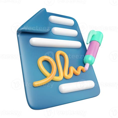 Signature 3d Illustration Icon 21301232 Png