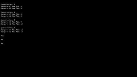 Hackerrank Algorithms Number Line Jumps