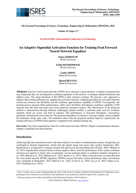 pdf an adaptive sigmoidal activation function for training feed