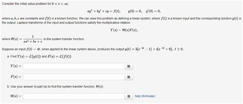 Solved Consider The Initial Value Problem For Chegg