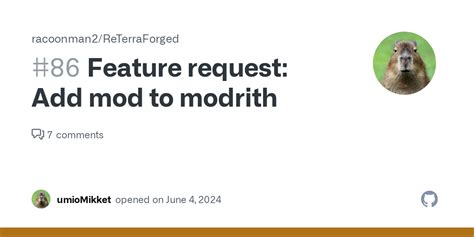 Feature Request Add Mod To Modrith · Issue 86 · Racoonman2reterraforged · Github