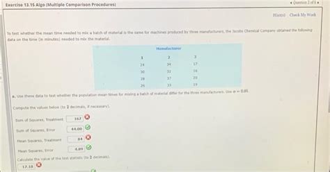 Solved Exercise 1315 Algo Multiple Comparison Procedures