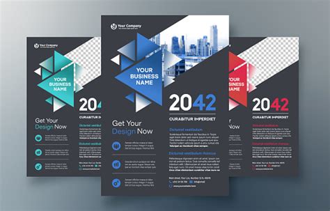 A4의 기업 전단지 디자인 템플릿 3 색상 방법 포함 브로셔 연례 보고서 잡지 포스터 기업 프리젠 테이션 포트폴리오 배너 웹 사이트에 적응 할 수 있습니다 0명에 대한 스톡