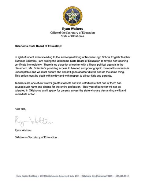 Osde Cancels Norman Teachers License Revocation Hearing Without Formal