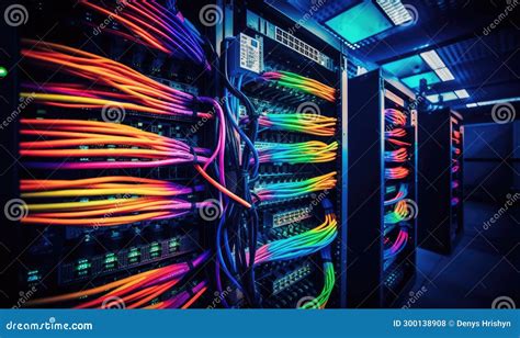 A Lineup Of Powerful Servers In A High Tech Data Center Stock Illustration Illustration Of