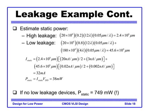Introduction To Cmos Vlsi Design For Low Power Ppt