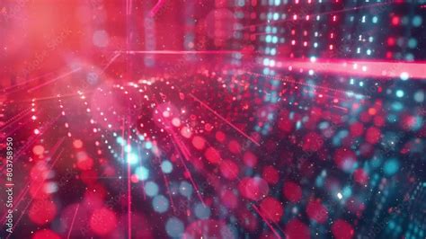 Hacking Red And Blue Digital Binary Code Matrix 01 Background