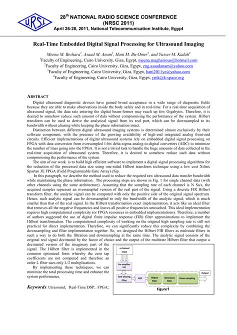 PDF Real Time Embedded Digital Signal Processing For Ultrasound Imaging