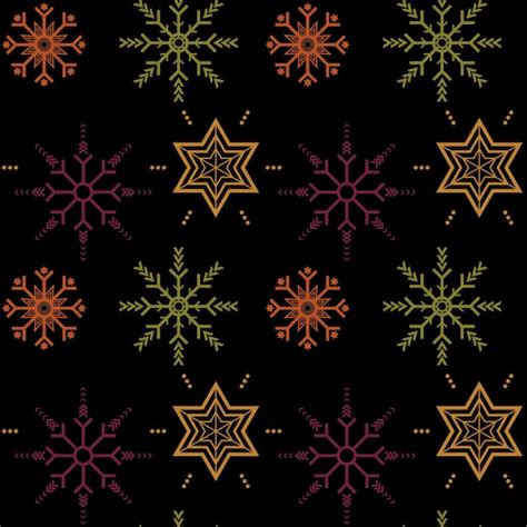 Premium Vector Seamless Pattern Geometry Snowflake Graphic For