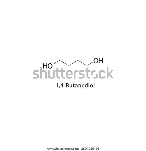 14 Butanediol Skeletal Structure Diol Compound Schematic Stock Vector