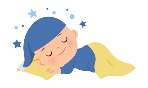 귀여운 아기 잠자는 그림 프리미엄 벡터