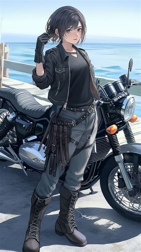 机车女孩 动漫手机静态壁纸 动漫手机壁纸下载 元气壁纸