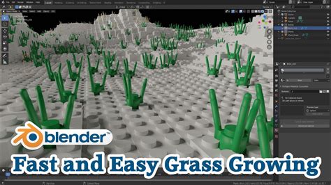 Blender Beginner Tutorial Part 6 Particle System Based Grass Growing Youtube