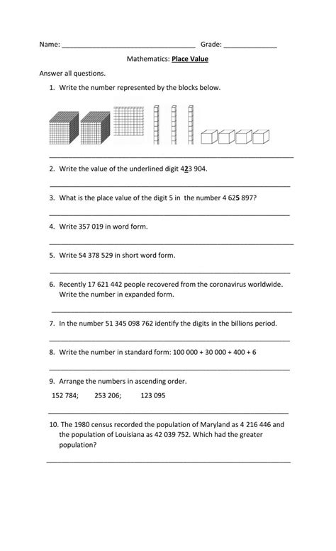 Place Value Interactive Exercise For 6 Live Worksheets Worksheets Library