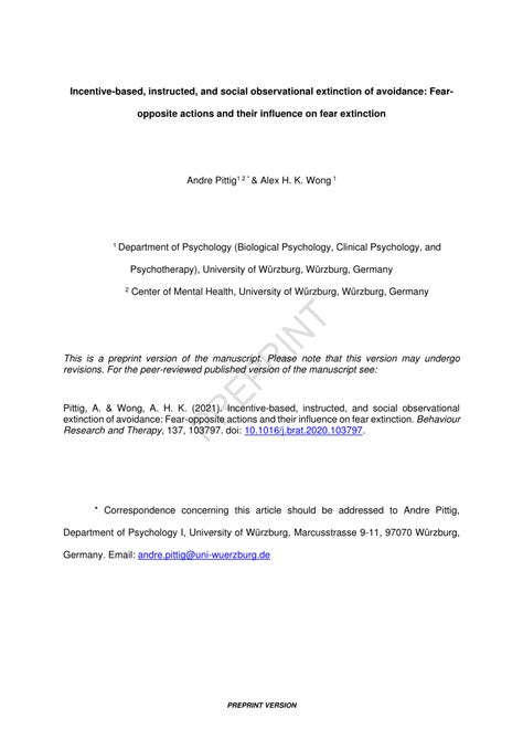 Pdf Incentive Based Instructed And Social Observational Extinction