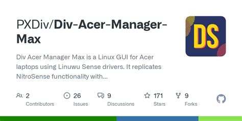 Github Pxdiv Div Acer Manager Max Div Acer Manager Max Is A Linux Gui For Acer Laptops Using