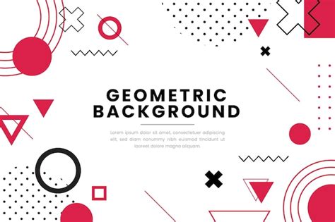 무료 벡터 평면 기하학적 배경 프리미엄 벡터