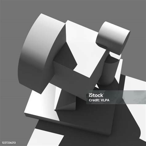 기하학적 모양의 추상적 인 건축 구성 현대 추상 조각 3d 일러스트레이션 큐비즘에 대한 스톡 사진 및 기타 이미지 큐비즘 건축 조각 Istock