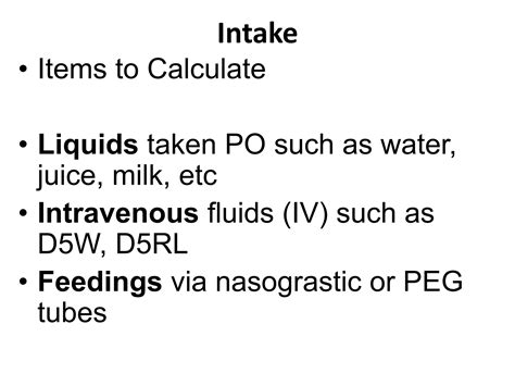 Intake Output Calculations In Nursing PPTX Intake Output Calculations In Nursing PPTX