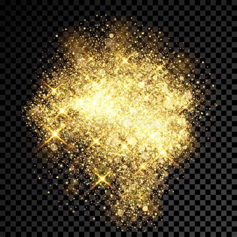 Het Goud Schittert Neveleffect Van Fonkelende Deeltjes Op Vector