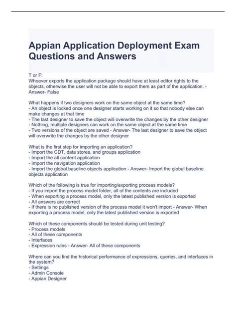 Appian Application Deployment Exam Questions And Answers Appian Stuvia Us