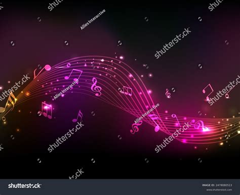 Abstract Music Notes Wavy Background Copy Stock Vector Royalty Free