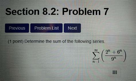 Solved Section 82 Problem 7 Previous Problem Listnext 1