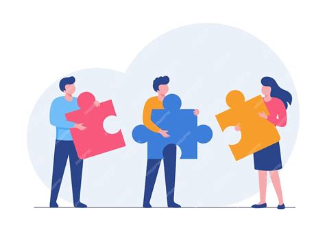 Premium Vector Teamwork Puzzle Partnership Connect Collaboration Brainstorming Partner