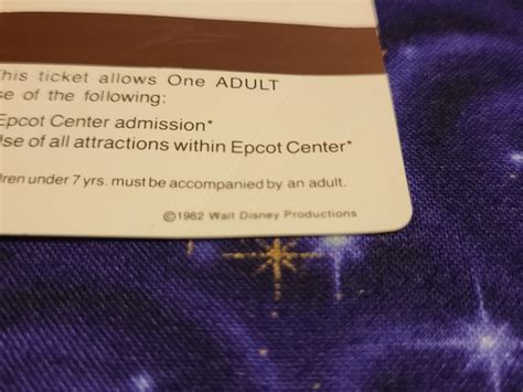 1986 Walt Disney World Epcot Center Magnetic Strip Park Ticket Rare